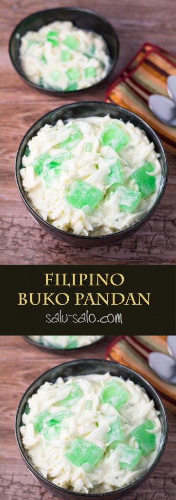 Buko Pandan Salad (Filipino Coconut Pandan Dessert) - Salu Salo Recipes